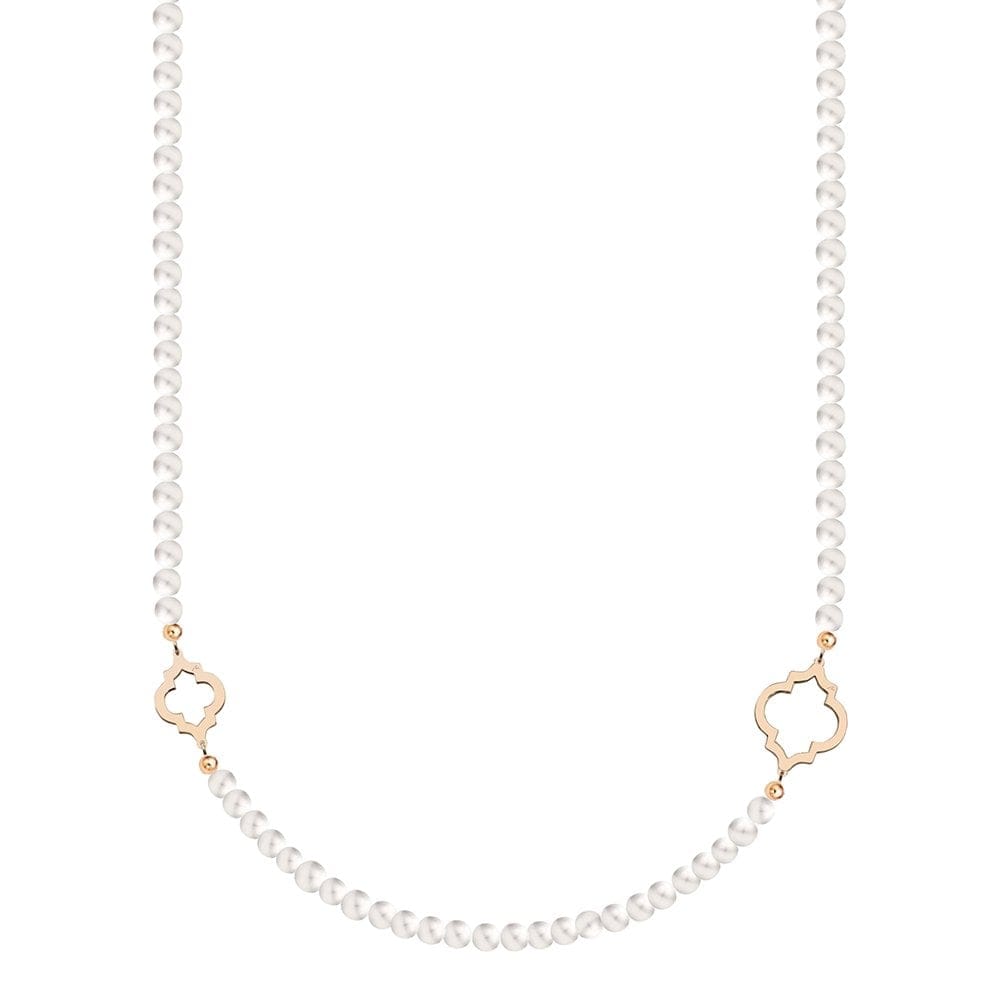 Colier Amina cu perle de 6 mm, din aur roz 14 KT - Malvensky